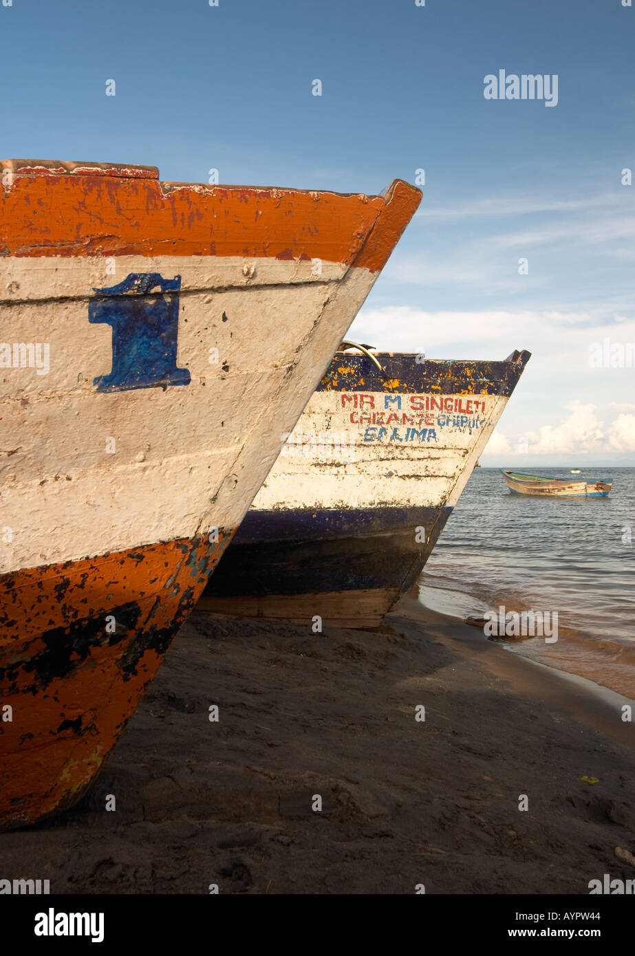 Fishing Boats in Senga Bay, Lake Malawi Stock Photo - Alamy
