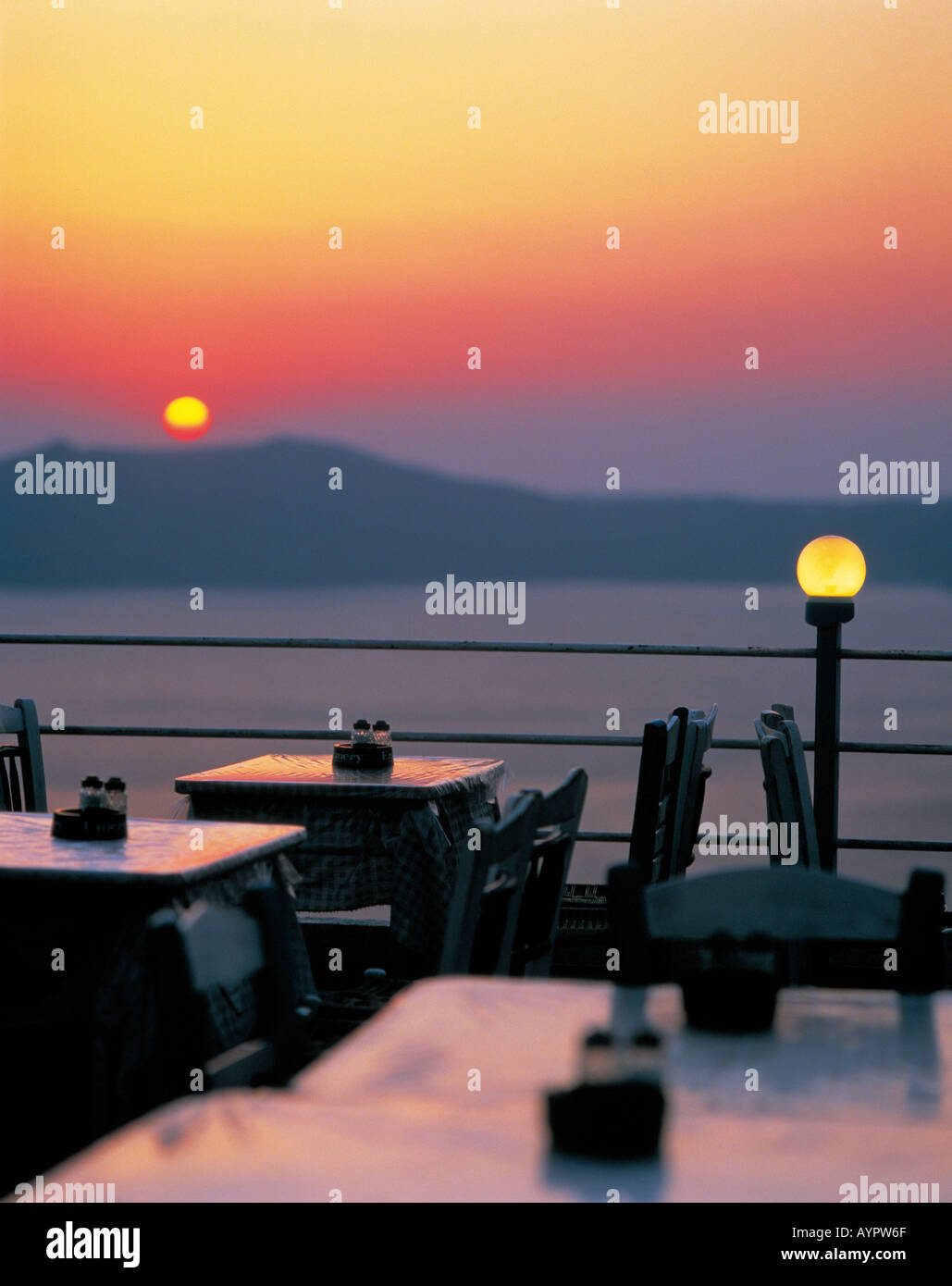 Table at Sunset Stock Photo - Alamy