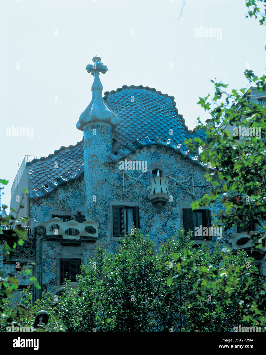 Stone House with Cross Stock Photo - Alamy