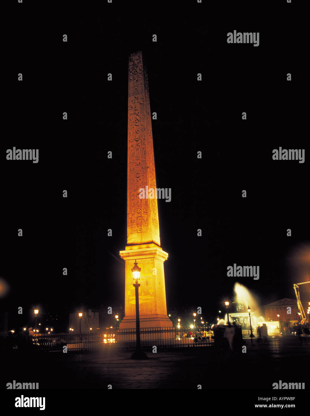 Tall Monument at Night Stock Photo - Alamy