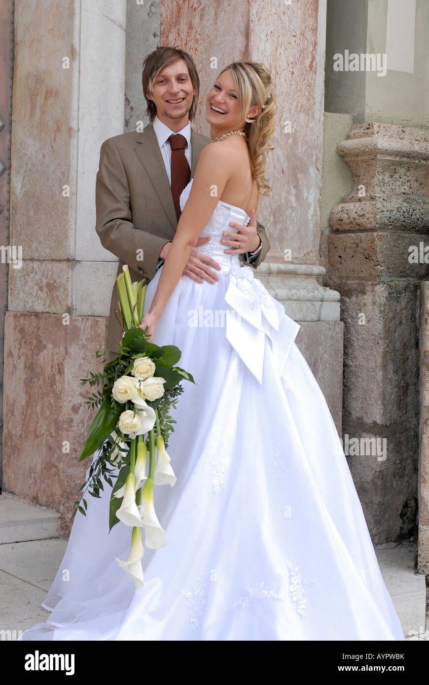Bride and groom on their wedding day Stock Photo - Alamy
