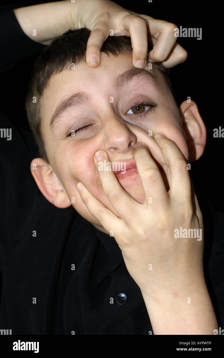 Pulling Eye Open Stock Photo - Alamy