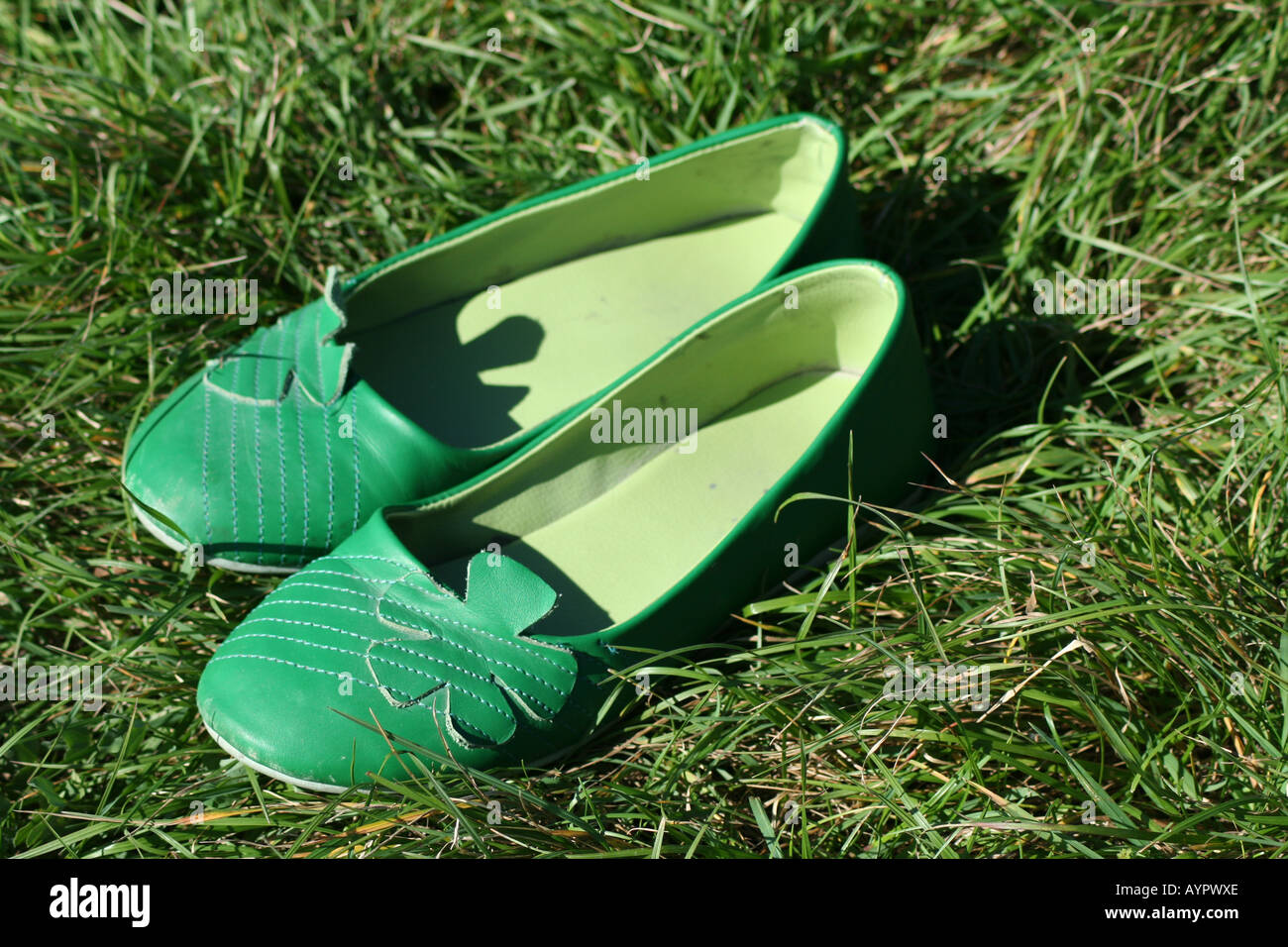 green shoes in grass Stock Photo - Alamy