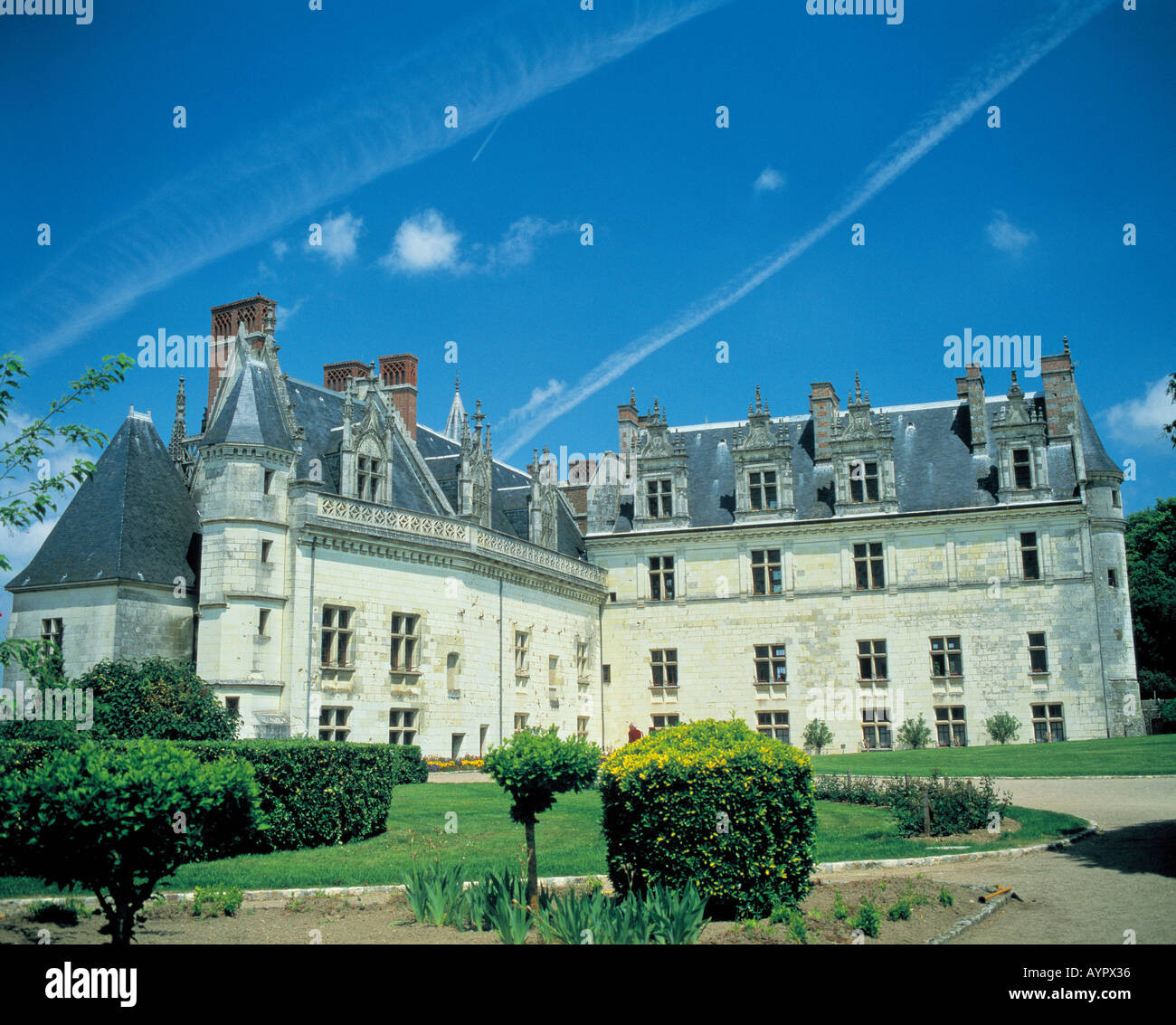 Mansion with Bushes Stock Photo - Alamy