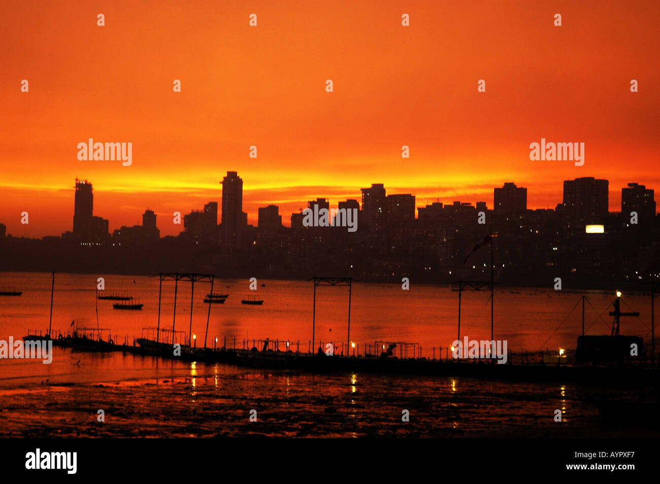 Malabar Hill Indian skyline showing buildings on Walkeshwar Road at ...