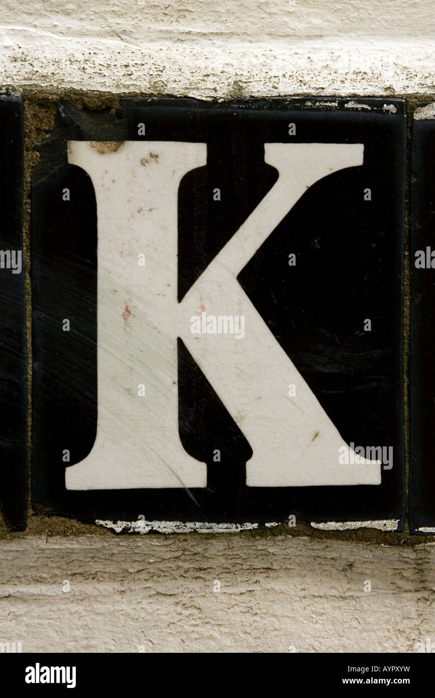 The letter K from street sign London England UK Stock Photo - Alamy