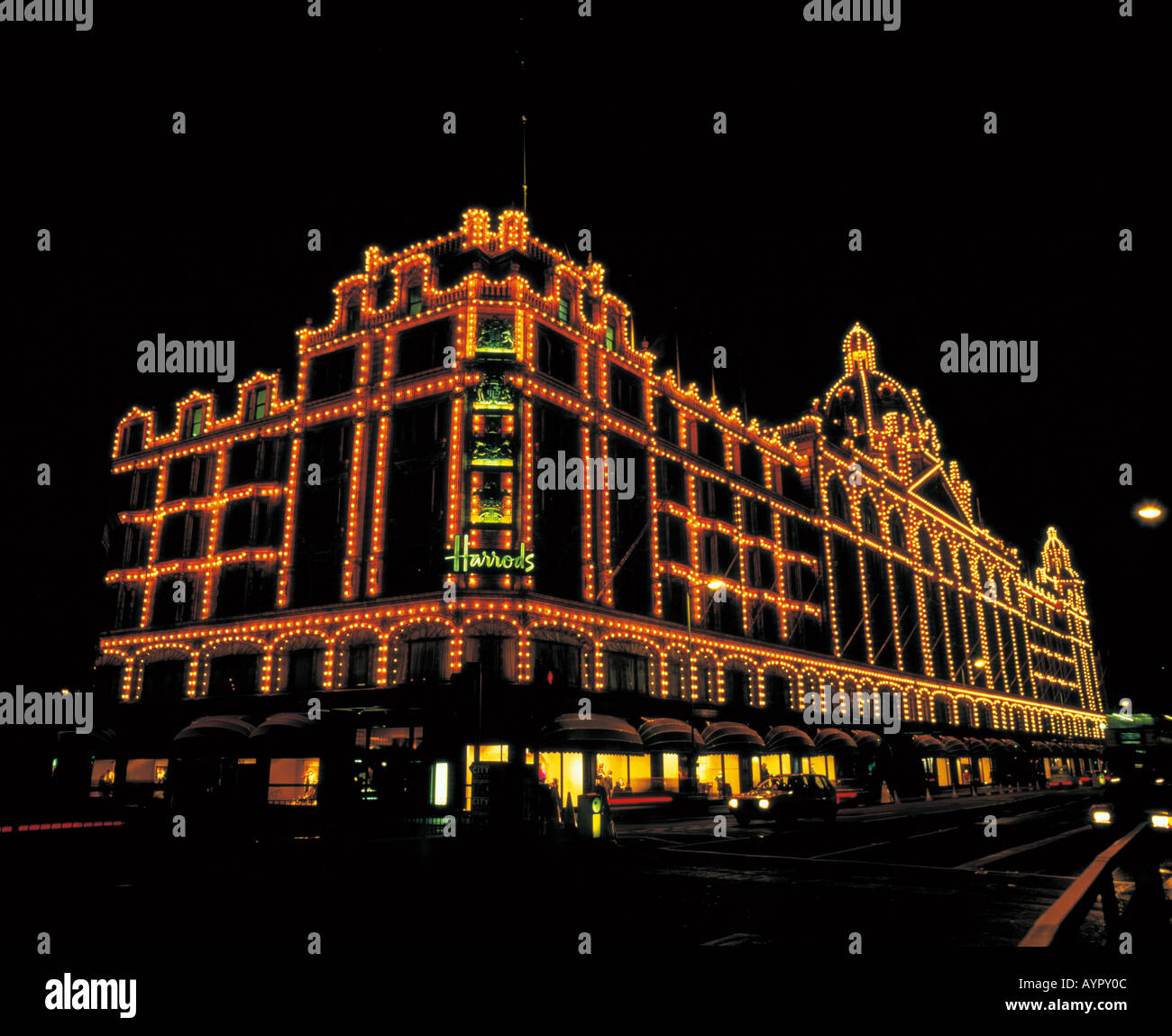 Lighted Building at Night Stock Photo - Alamy