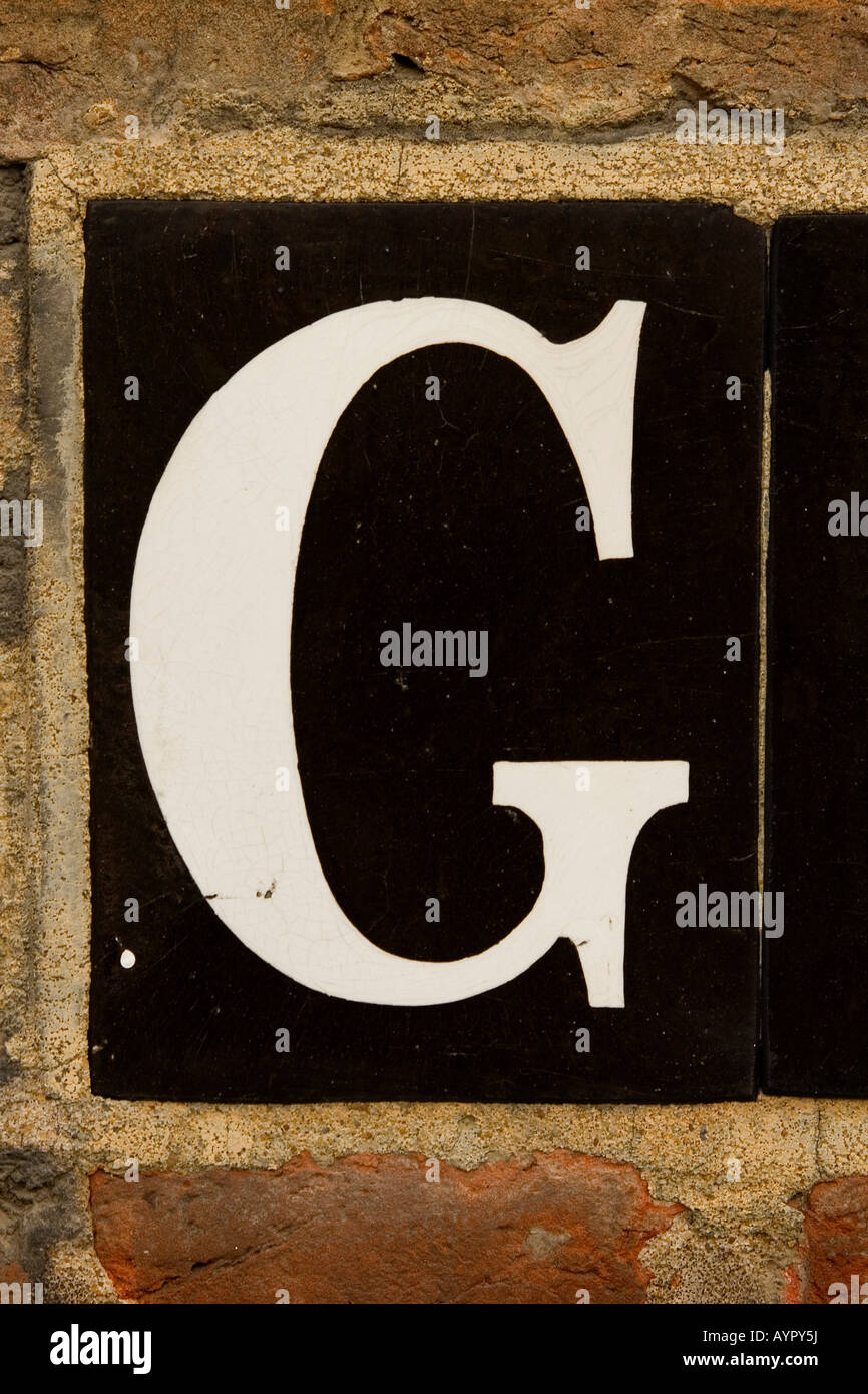 The letter G from street sign London England UK Stock Photo - Alamy
