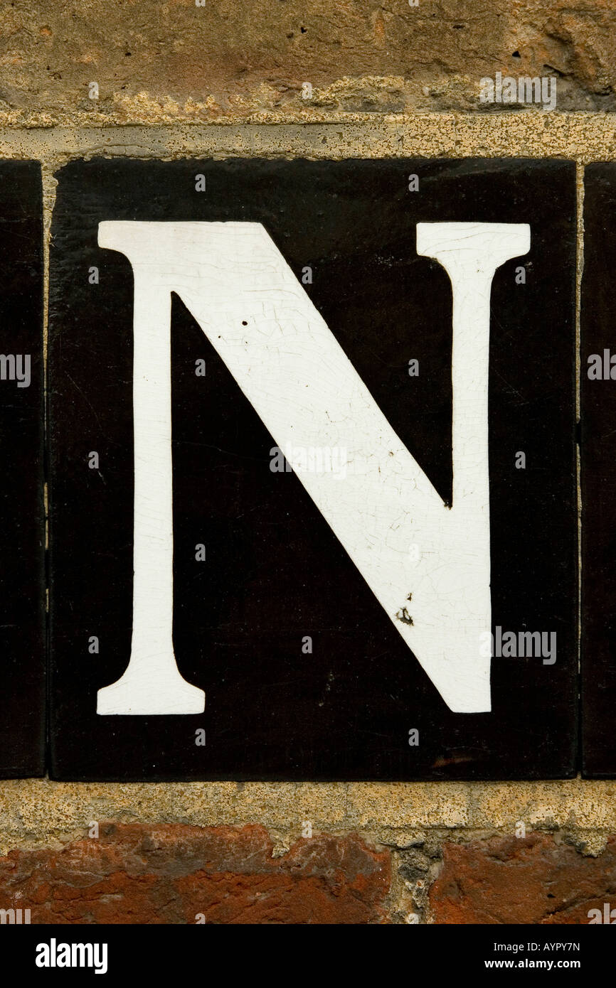 The letter N from street sign London England UK Stock Photo - Alamy