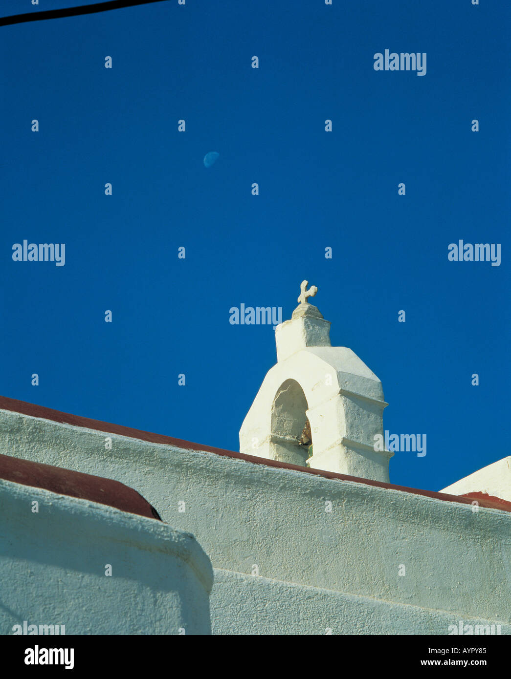 White Building with Cross Stock Photo - Alamy