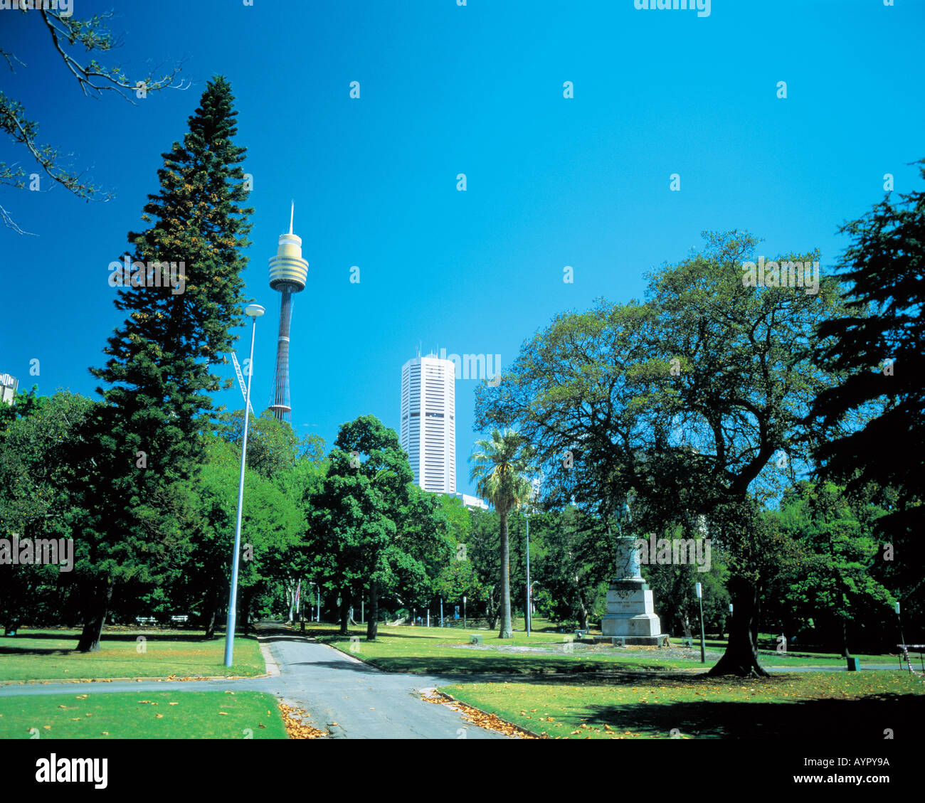Park with Buildings Stock Photo - Alamy