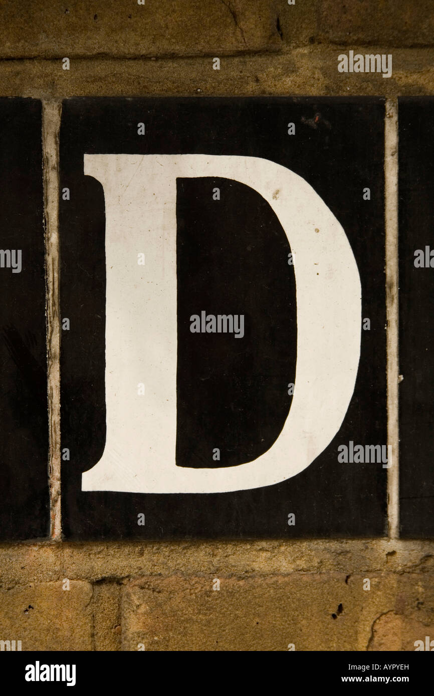 The letter D from street sign London England UK Stock Photo - Alamy