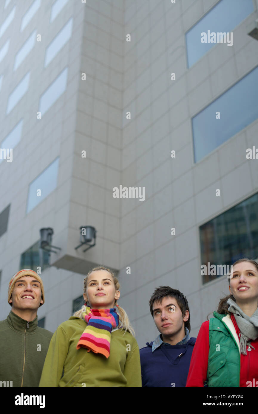 Group of young people looking up Stock Photo - Alamy