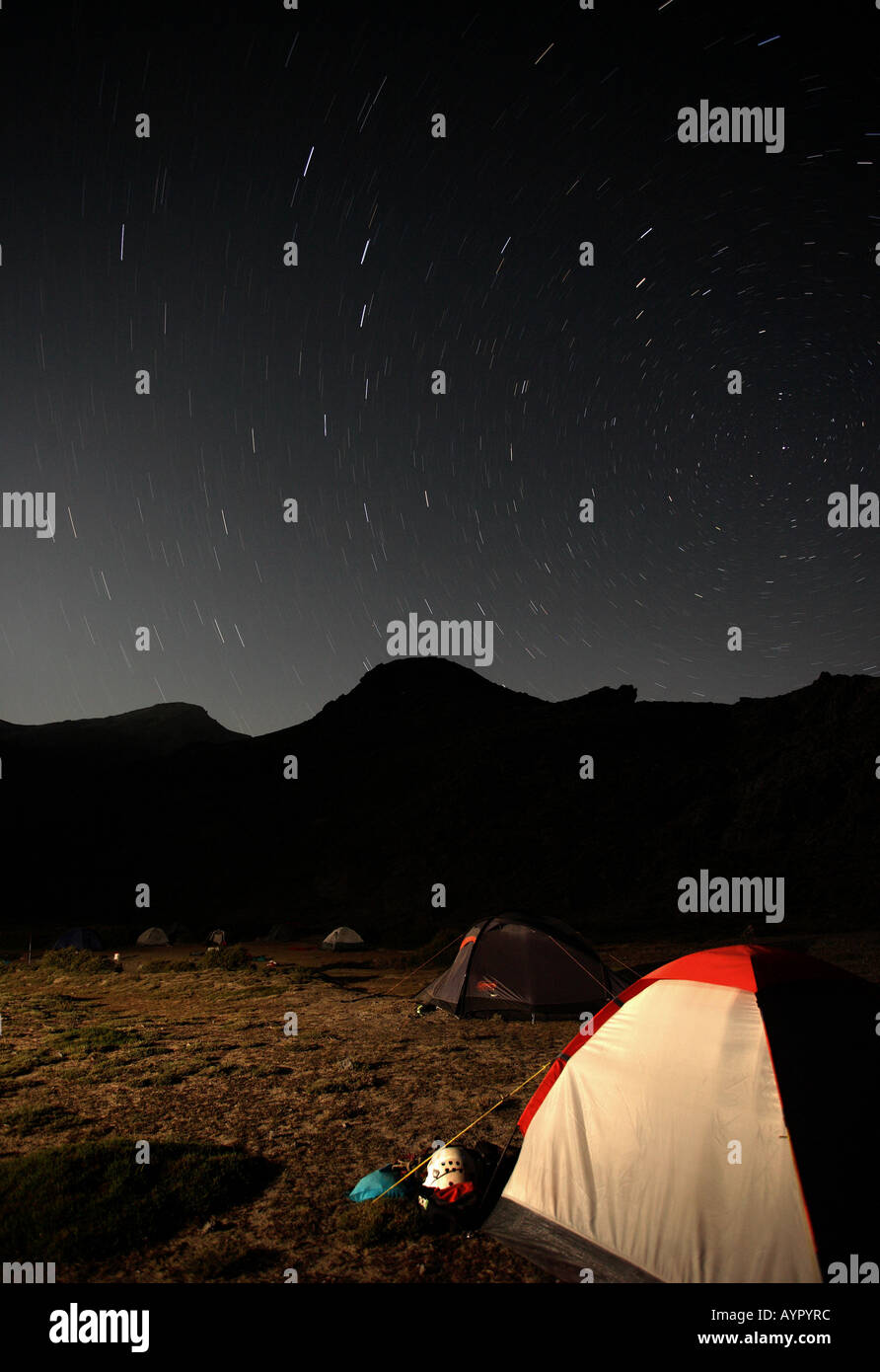Night Sky above Camp Stock Photo - Alamy