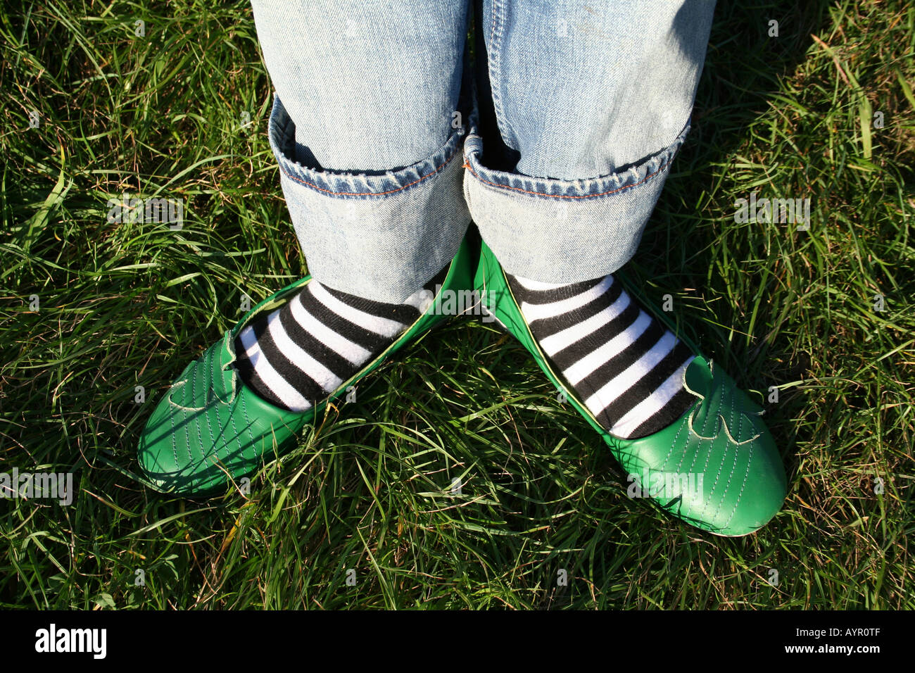 duck feet shoes in grass Stock Photo - Alamy
