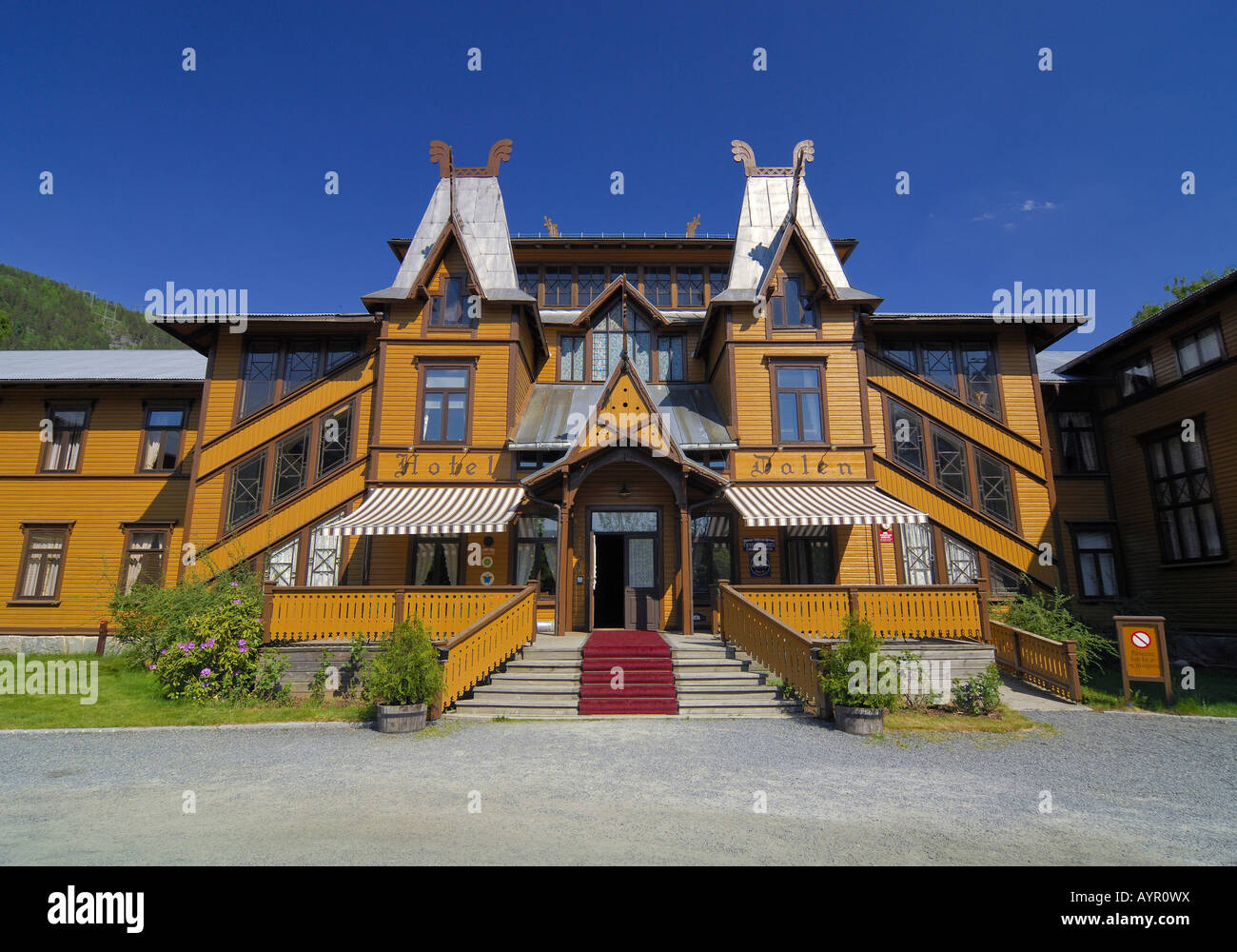 Wooden building, Hotel Dalen, Telemark, Norway Stock Photo - Alamy