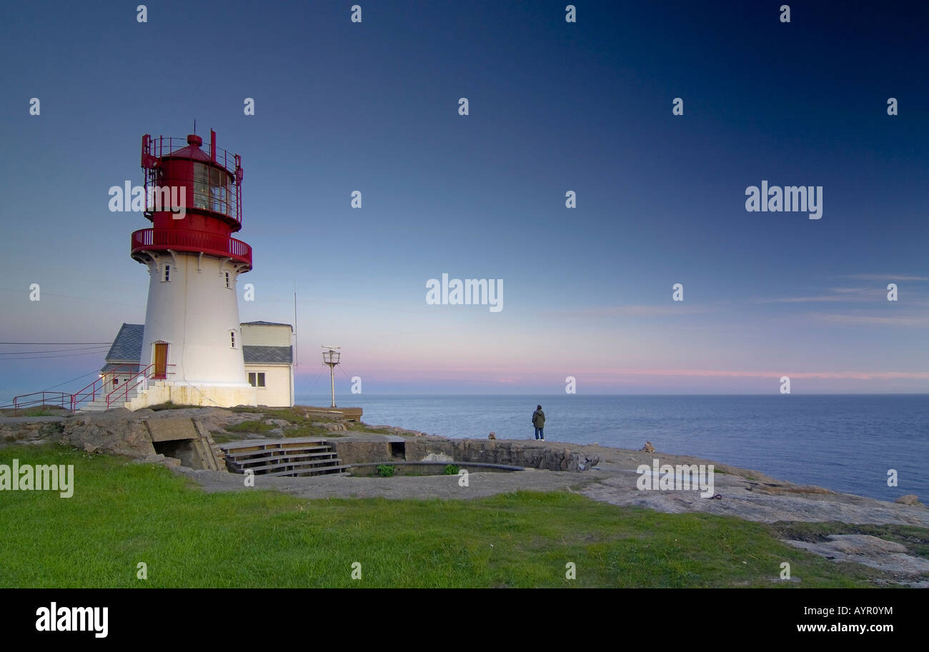 Lighthouse at Cape Lindesnes, South Cape, Vest-Agder, Norway Stock ...