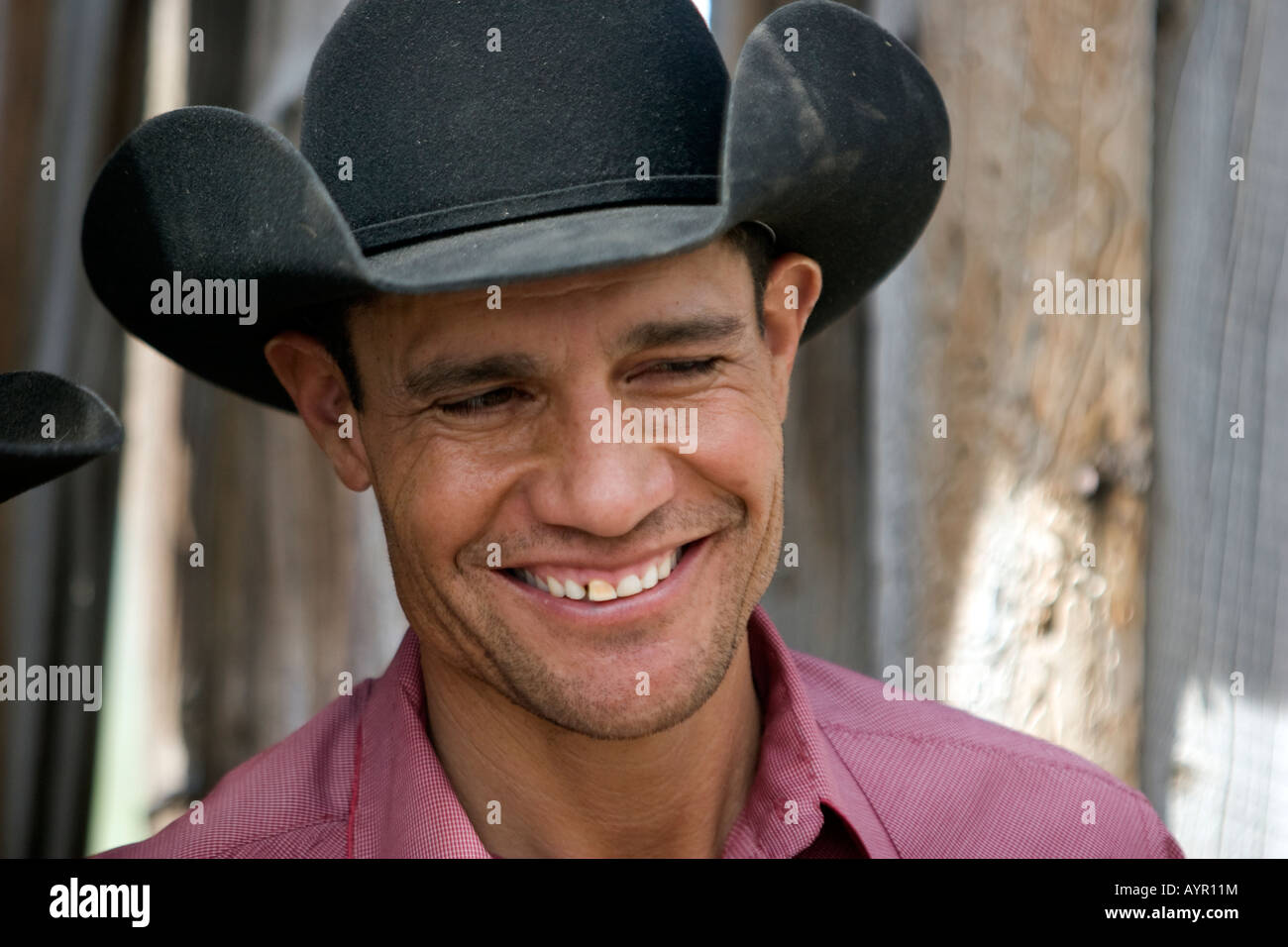 A working cowboy on a ranch in colorado wearing a cowboy hat and ...