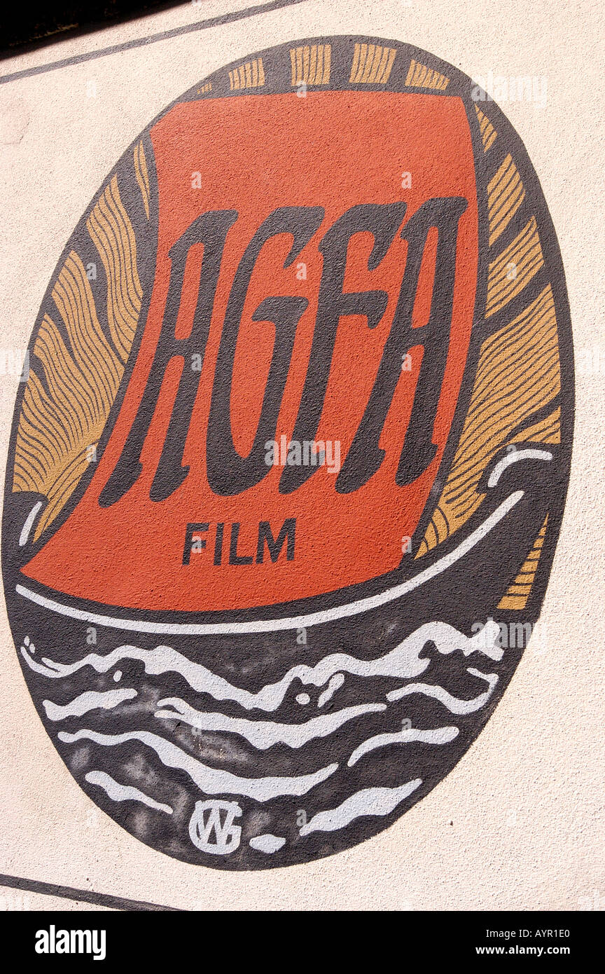 Old AGFA film logo in Museum of Welsh Life St Fagans Cardiff South ...