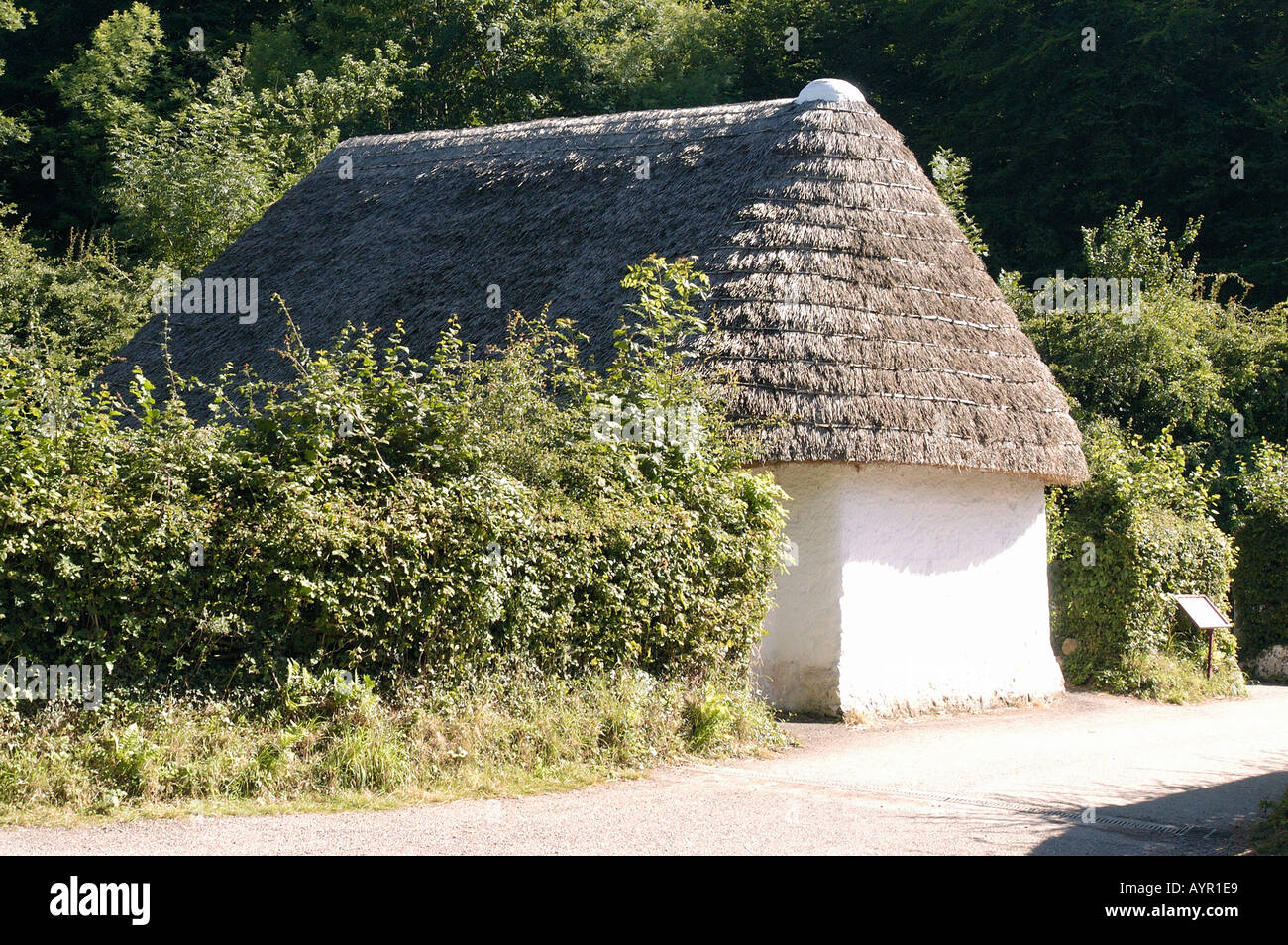 White cottage builing in Museum of Welsh Life St Fagans Cardiff South ...