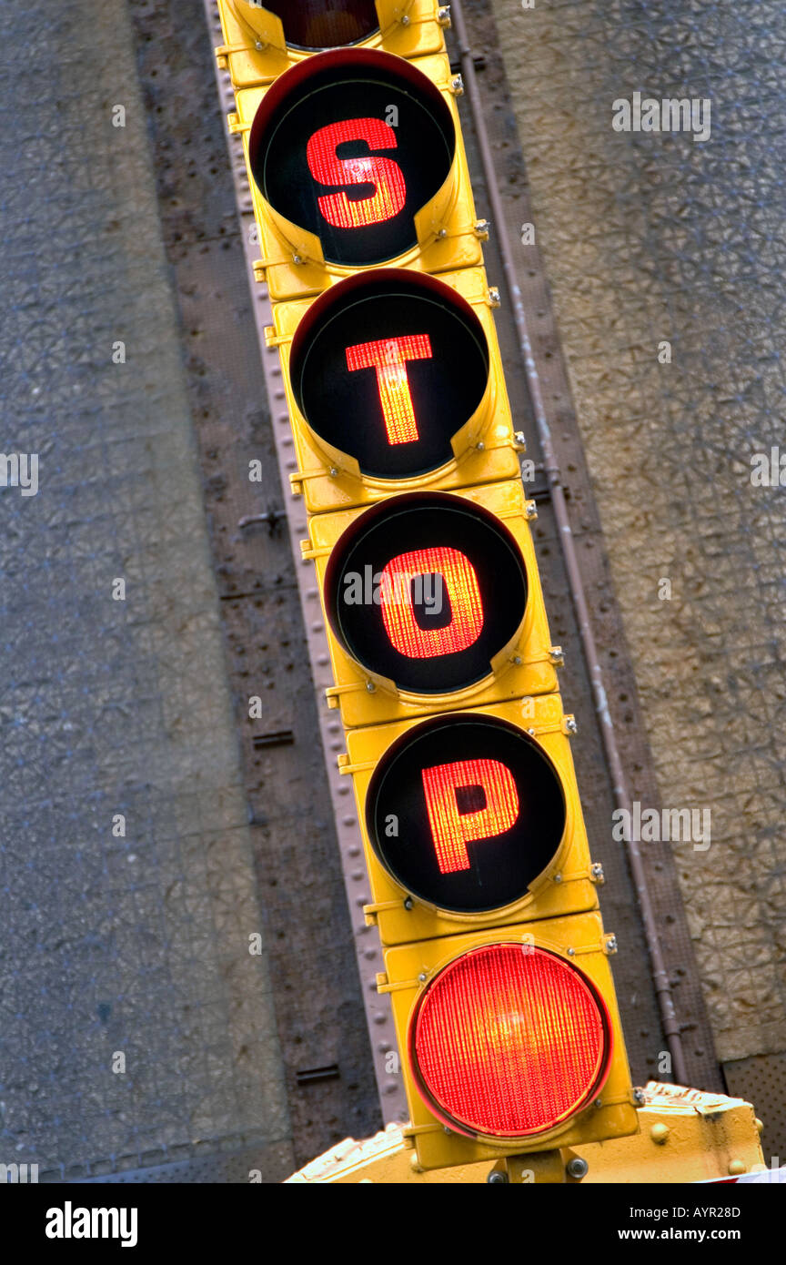 STOP TRAFFIC LIGHT CHICAGO ILLINOIS UNITED STATES OF AMERICA USA Stock ...