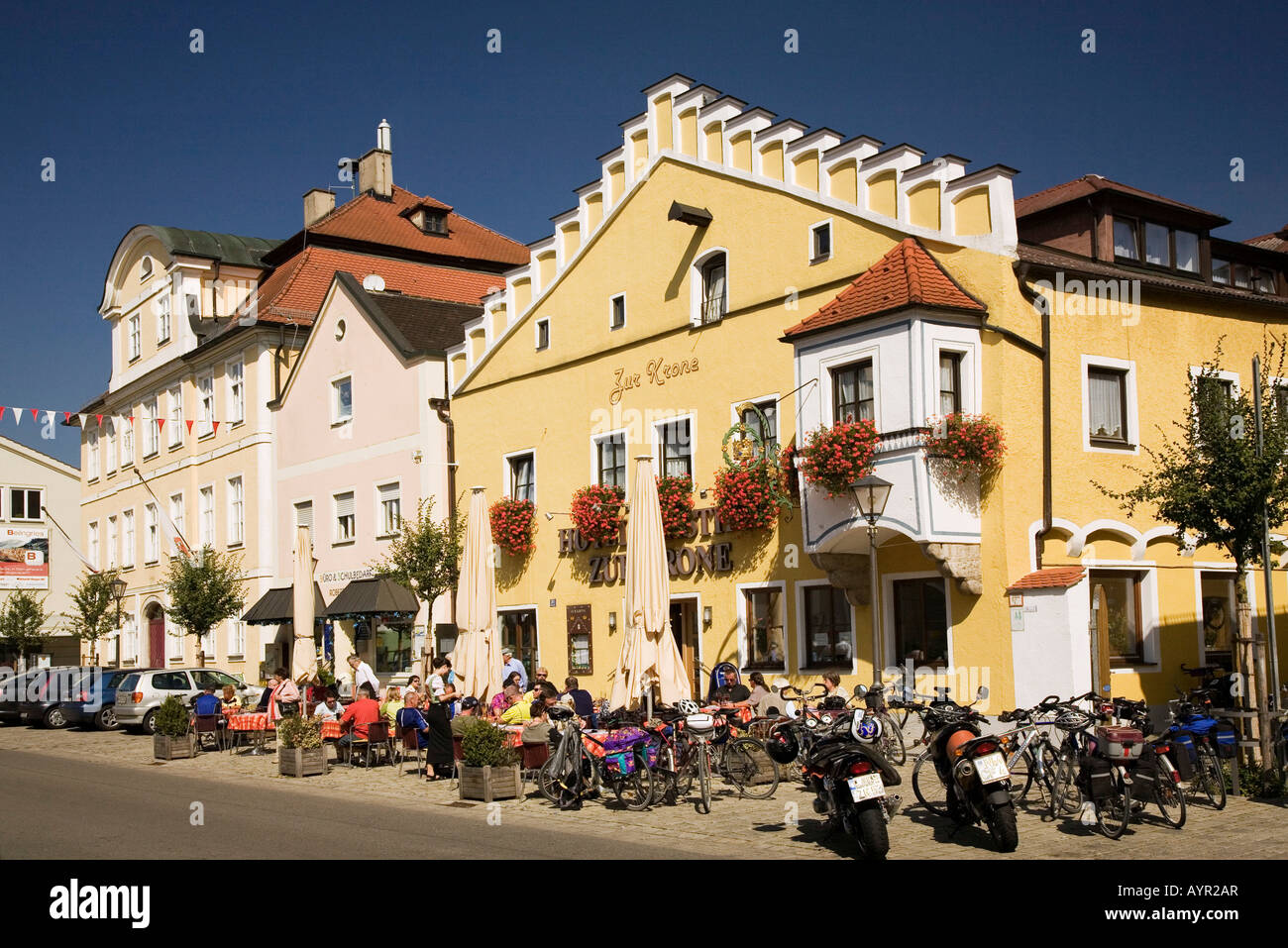 Restaurant on main street, Eichstaett, Bavaria, Germany Stock Photo - Alamy