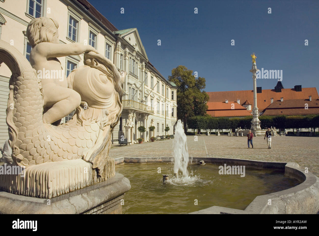 Fountain, Residenzplatz (Residence Square), Eichstaett, Bavaria ...
