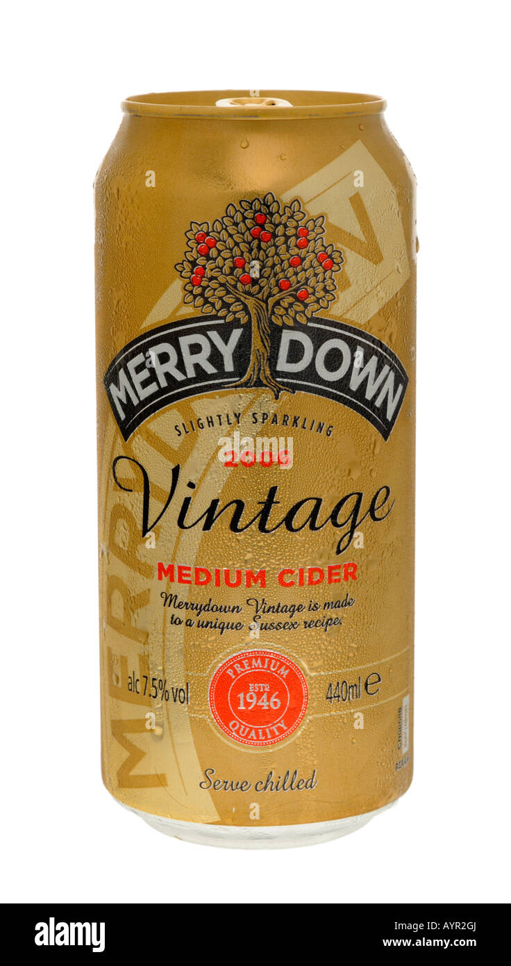 Can of Merry Down Cider Stock Photo - Alamy
