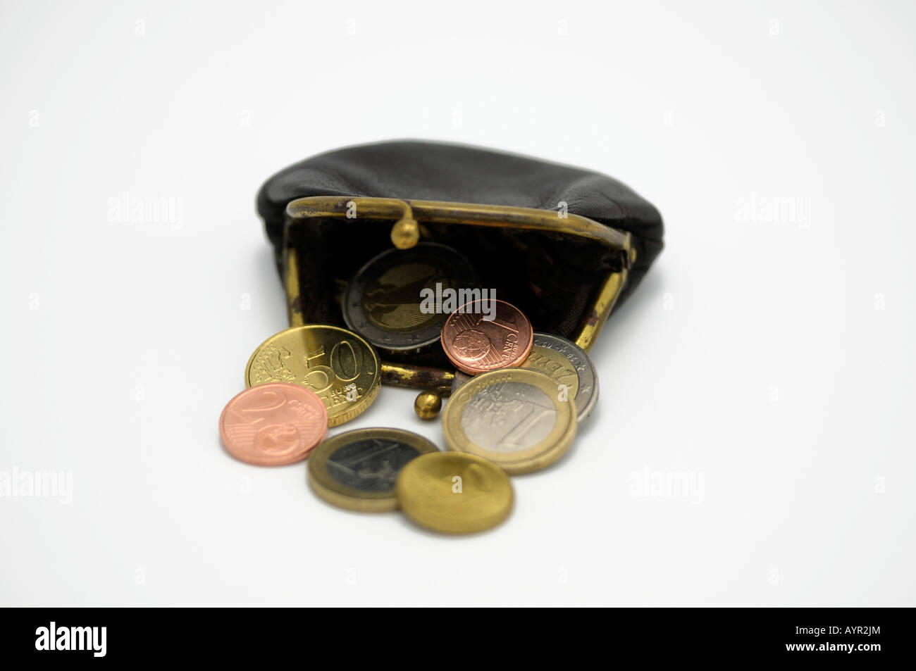 Money falling out of purse hi-res stock photography and images - Alamy