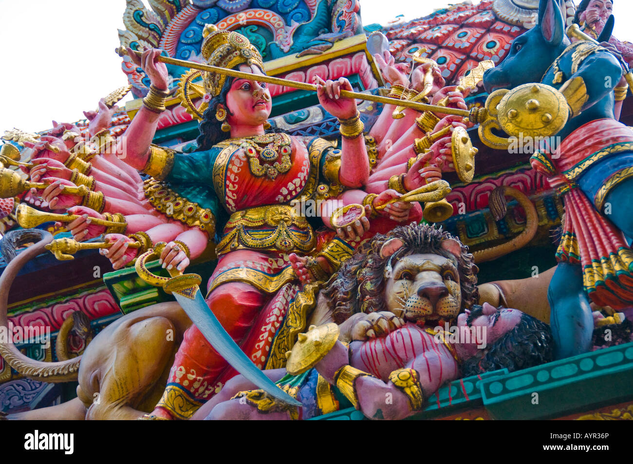 Close up of Kali the Courageous the Hindu goddess with multiple arms ...