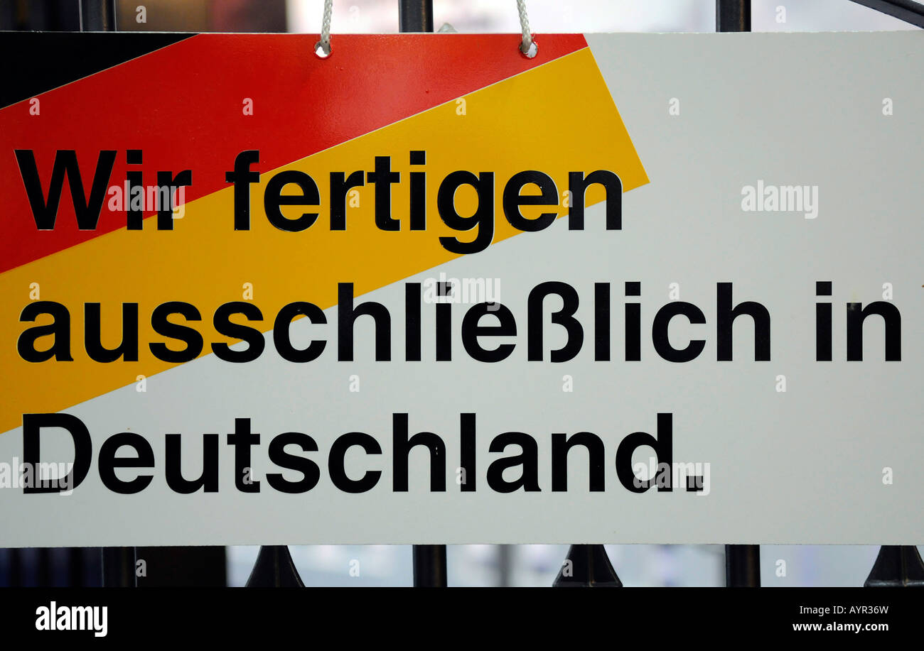 Sign advertising "Made in Germany Stock Photo - Alamy
