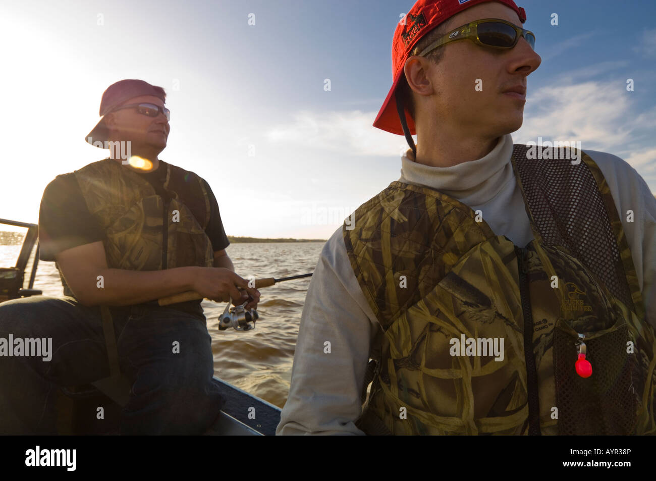 WALLEYE FISHING BIG STONE LAKE MINNESOTA SOUTH DAKOTA BORDER Stock ...