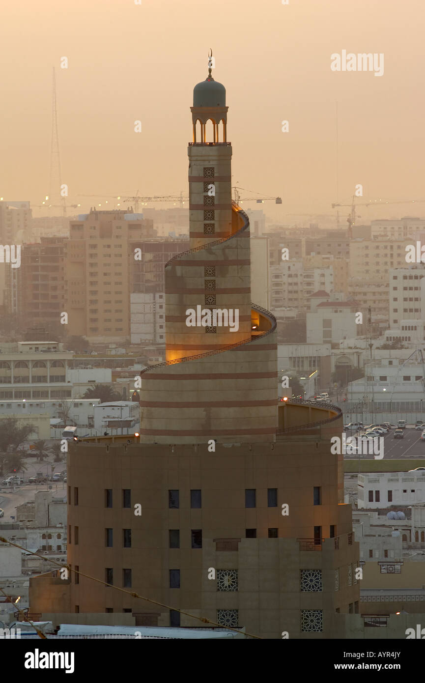 Tower of the Islamic Cultural Center (FANAR) in Doha, Qatar Stock Photo ...