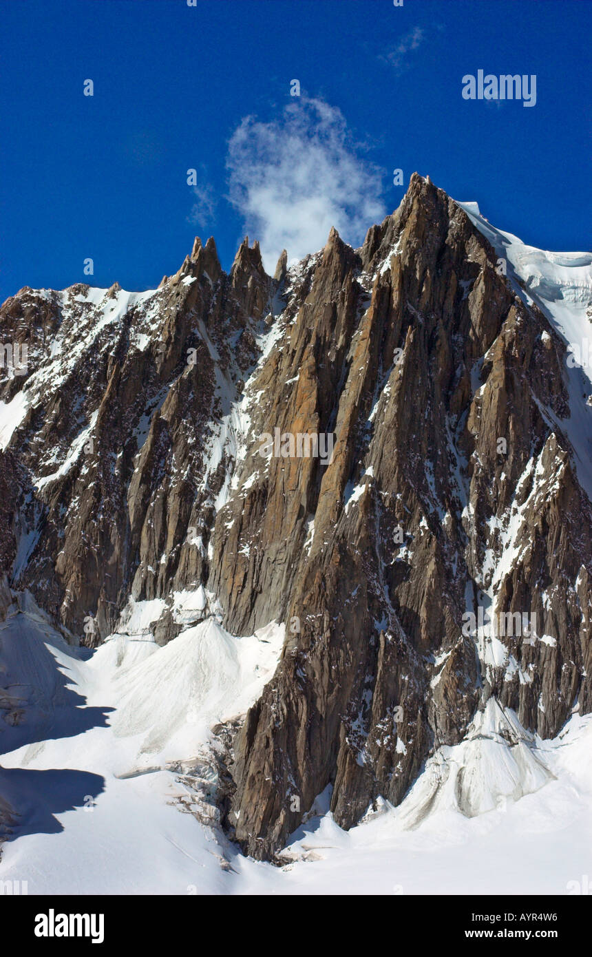 The Grand Capucin and the south east face of Mont Maudit in the French ...