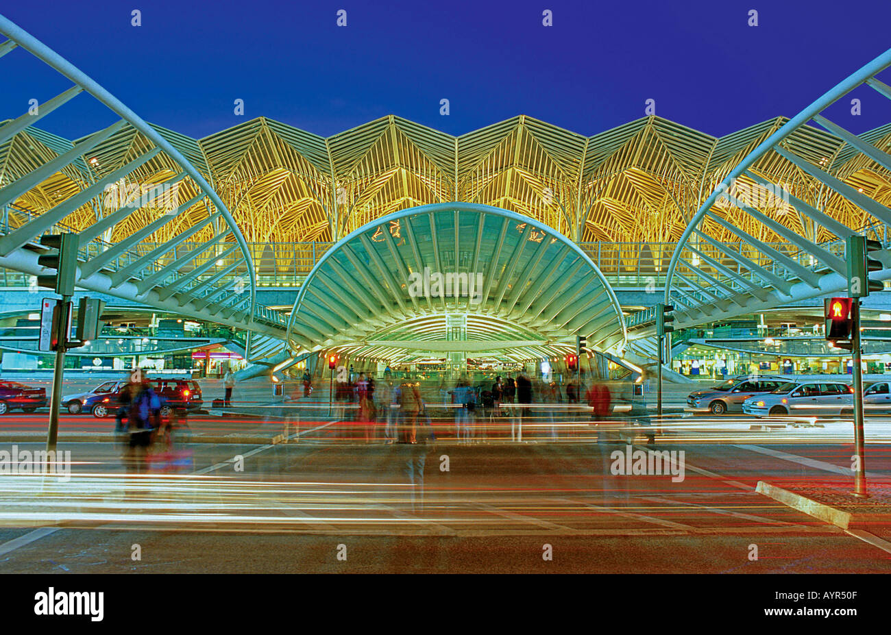 Train and Metrostation Gare do Oriente Parque das Nacoes Lisbon ...