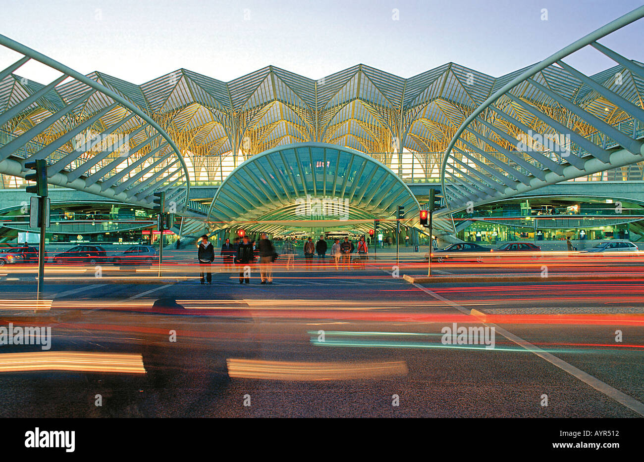 Train and Metrostation Gare do Oriente Parque das Nacoes Lisbon ...