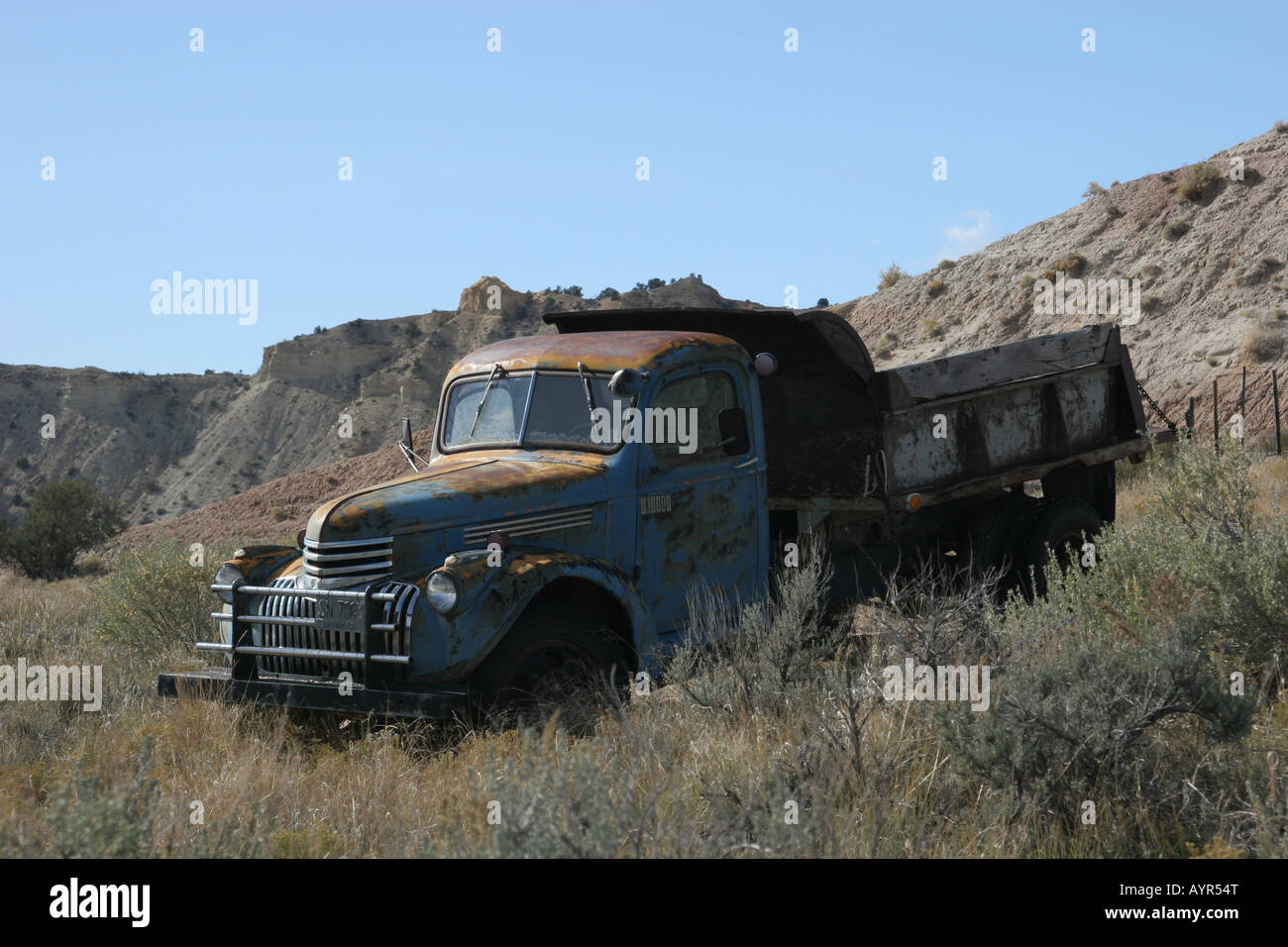 truck abandoned in desert utah USA Stock Photo - Alamy