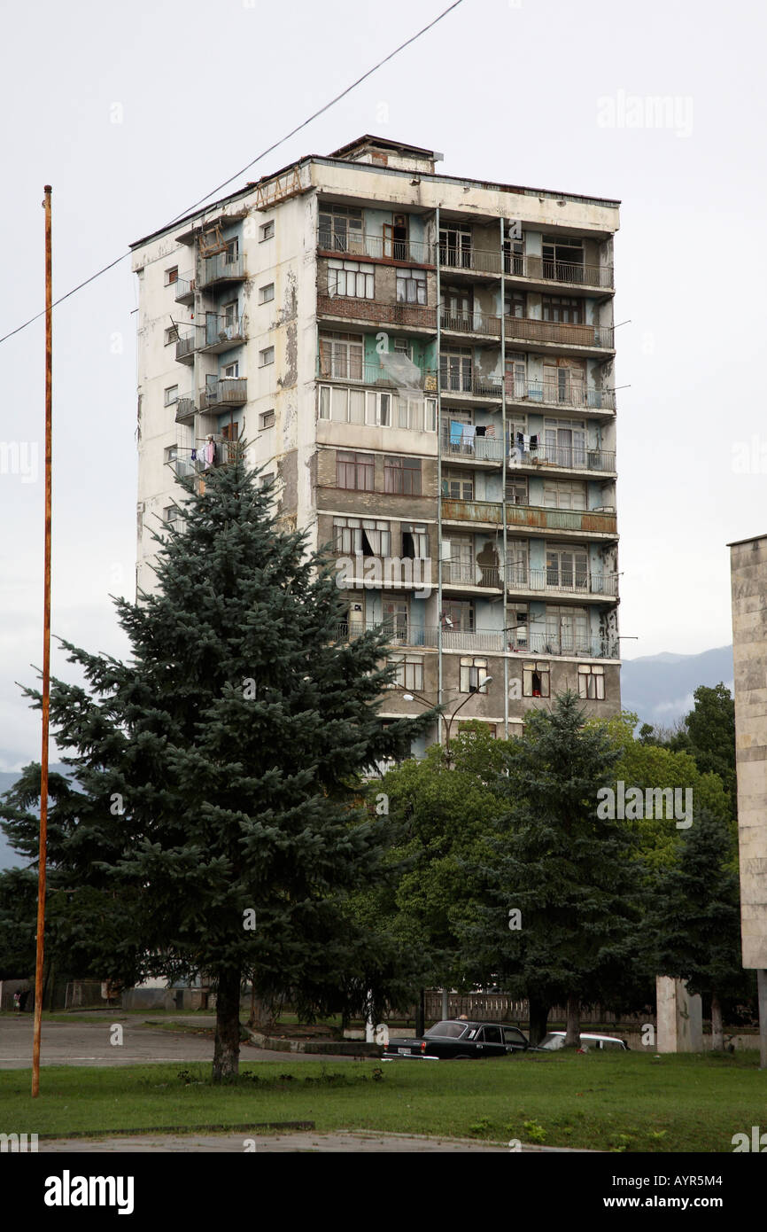 Ex Soviet tower block. Ozurgeti, Georgia, Southwest Asia Stock Photo ...