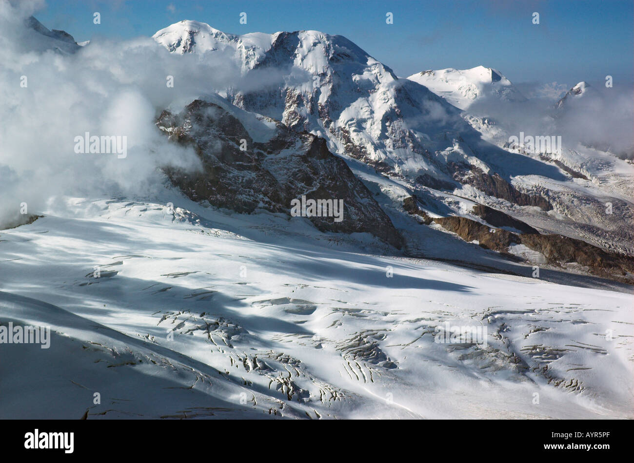 The Breithorn seen from the summit of the Strahlhorn in the Swiss ...