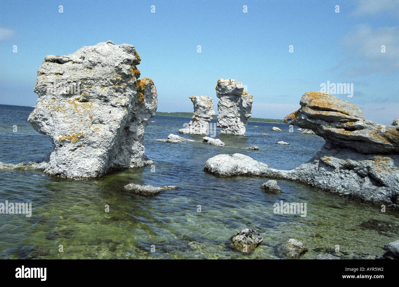 Rauk area in Faro island Sweden Stock Photo - Alamy