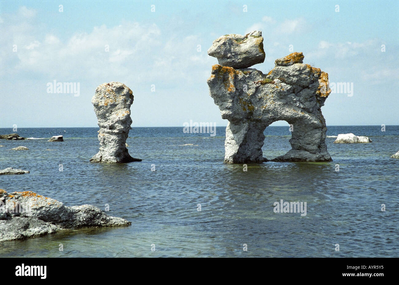 Rauk area in Faro island Sweden Stock Photo - Alamy