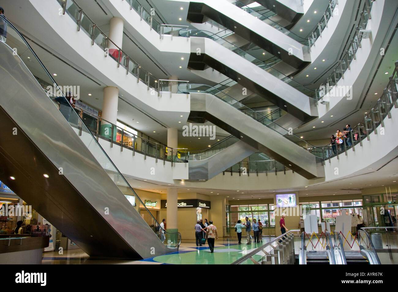 Interior of shopping mall in Singapore Stock Photo - Alamy