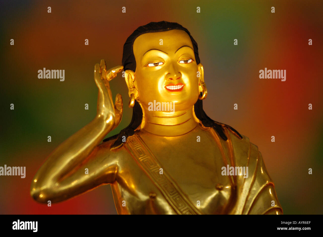 Statue of Milarepa famous buddhist tibetan saint yogi and poet from XII ...