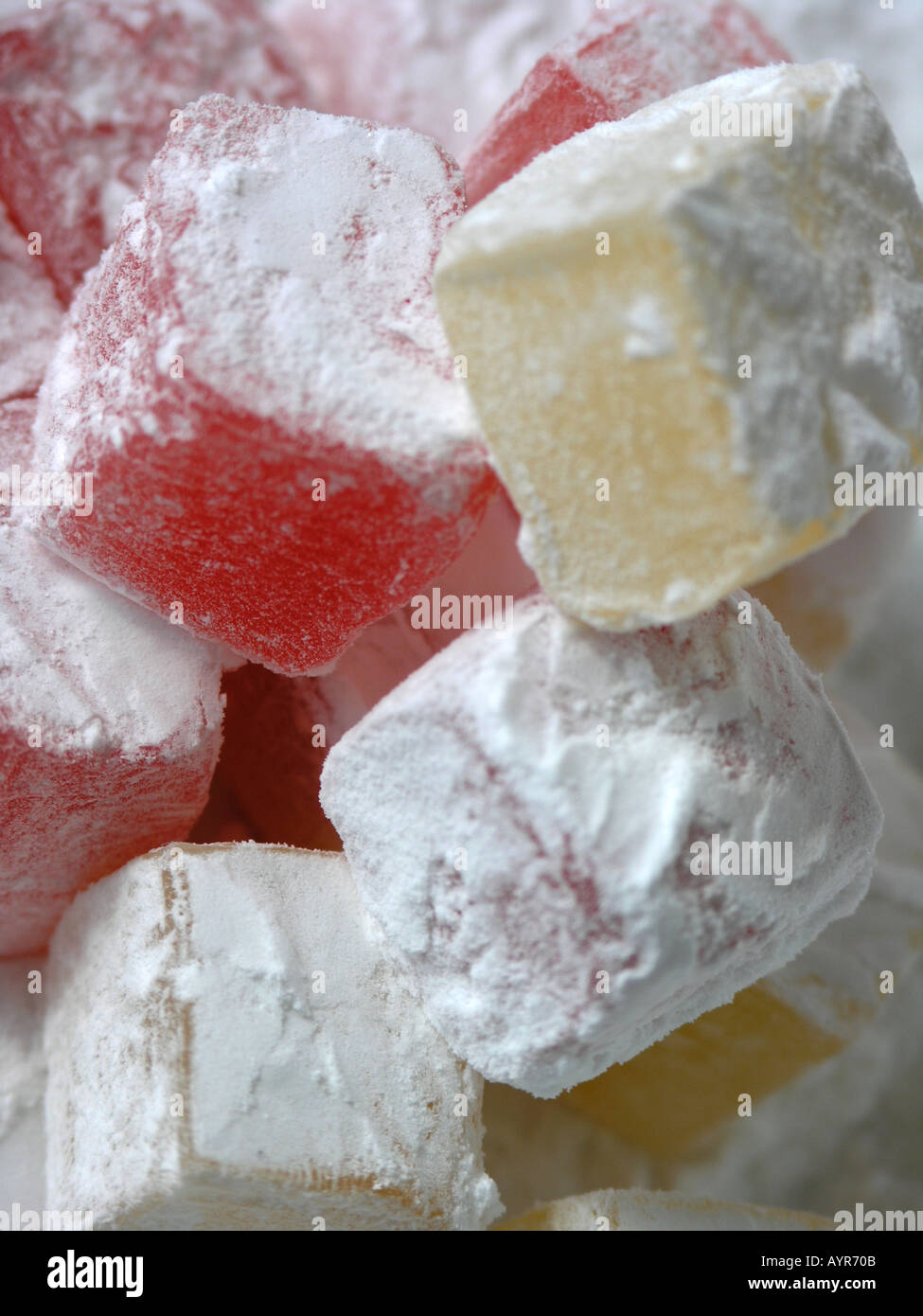 Turkish delight in lemon and rose flavour Stock Photo - Alamy