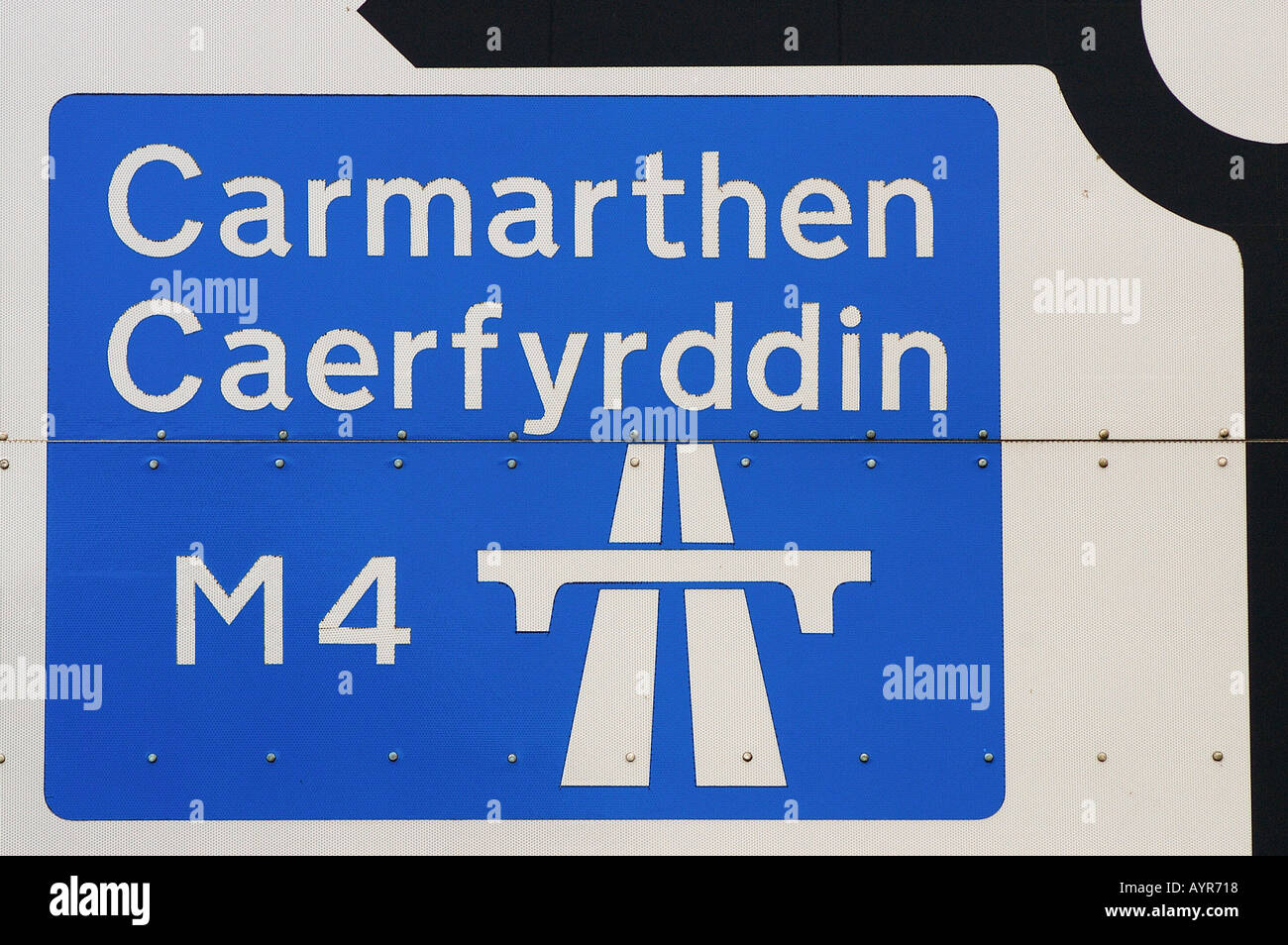 English welsh road sign in carmarthen hi-res stock photography and ...