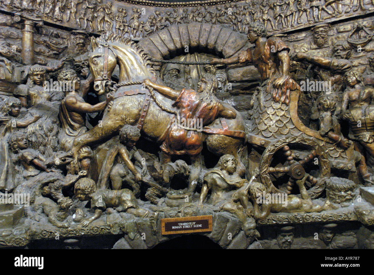 Bas relief Scene from undergrounds of Cardiff Castle showing Roman ...