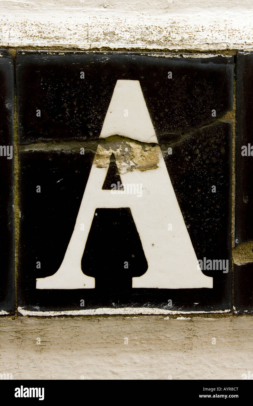 The letter A from street sign London England UK Stock Photo - Alamy