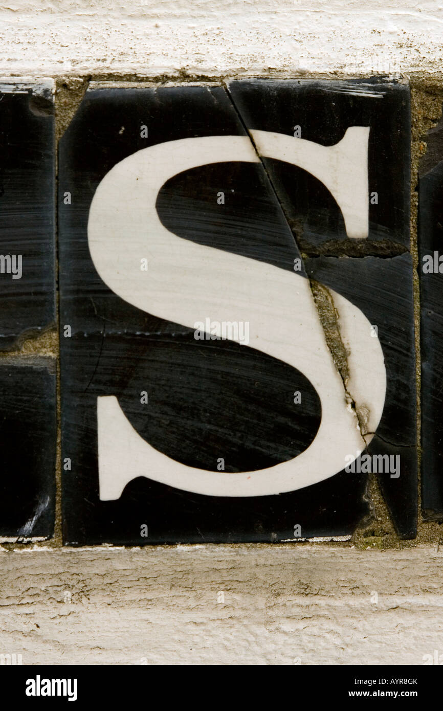 The letter S from street sign London England UK Stock Photo - Alamy