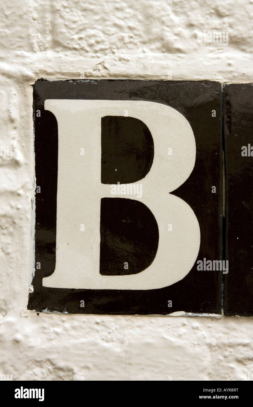 The letter B from street sign London England UK Stock Photo - Alamy