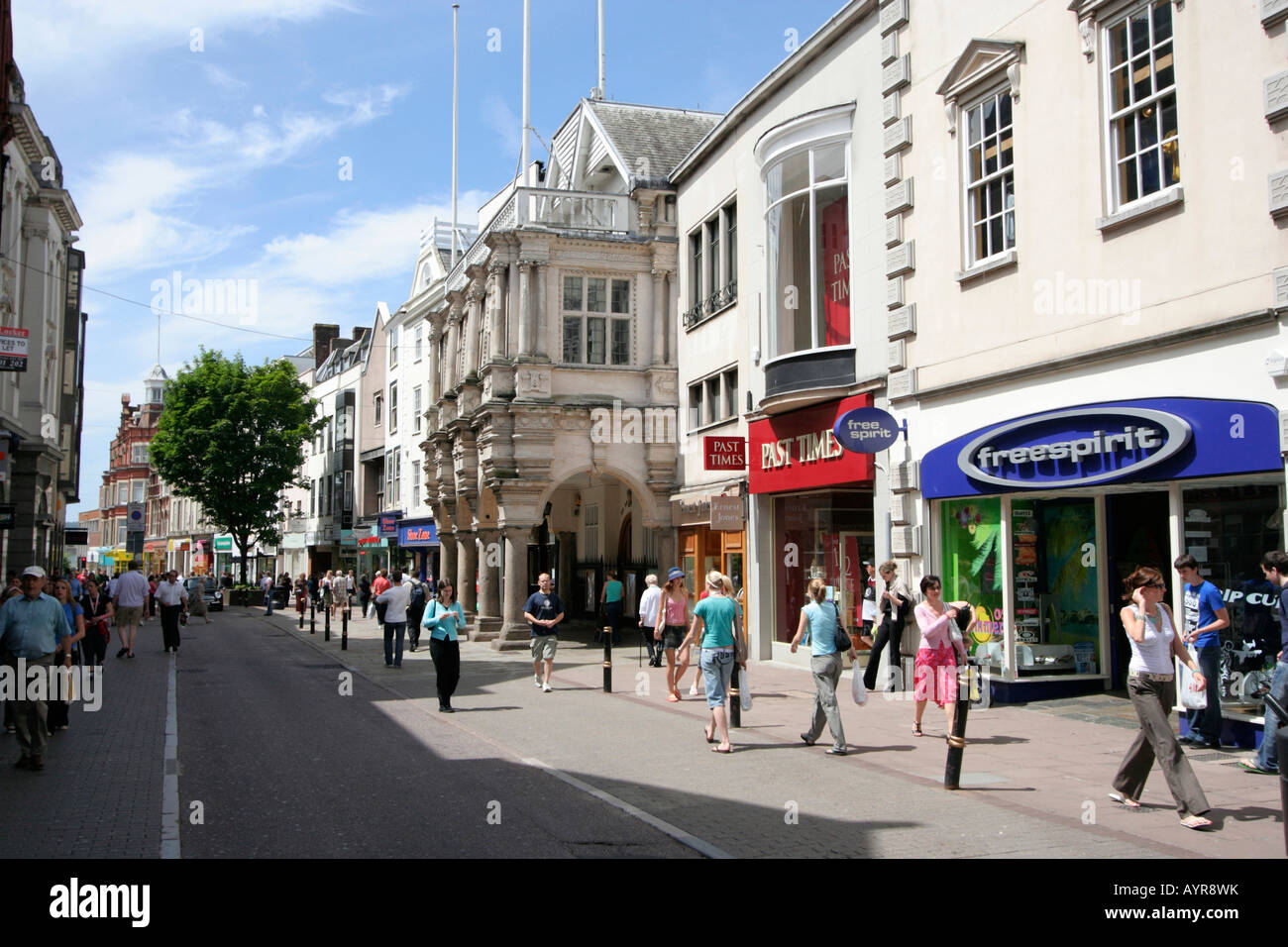 town centre high street shopping exeter devon england uk gb Stock Photo ...